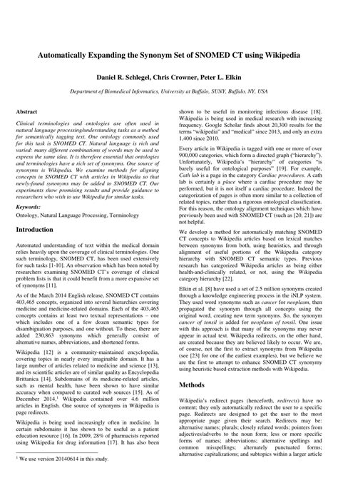 pdf automatically expanding the synonym set of snomed ct using wikipedia