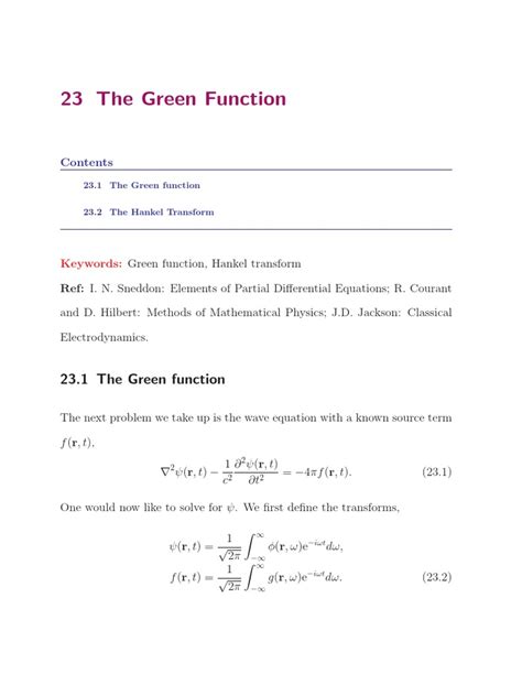 greens function pdf green s function differential equations