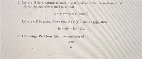 solved 6 let p∈n be a natural number p 0 and let r be the