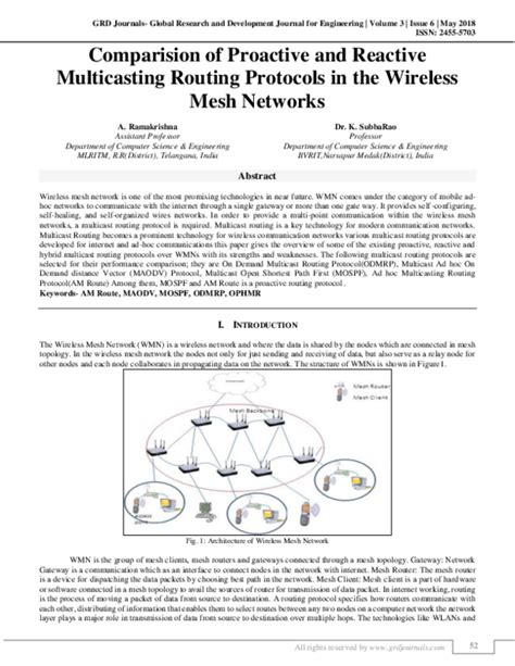 pdf comparision of proactive and reactive multicasting routing protocols in the wireless mesh
