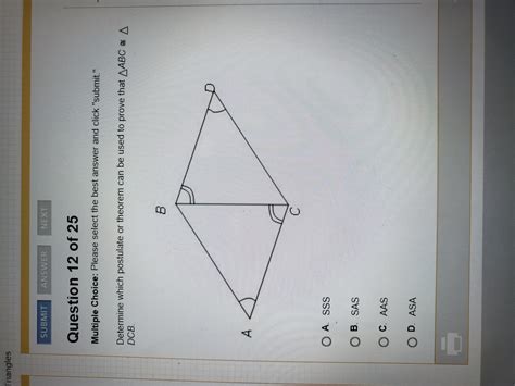 determine which postulate or theorem can be used to prove that Δabc ≅ Δdcb tyvm