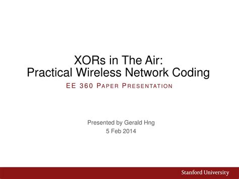 ppt xors in the air practical wireless network coding powerpoint presentation id 1890760