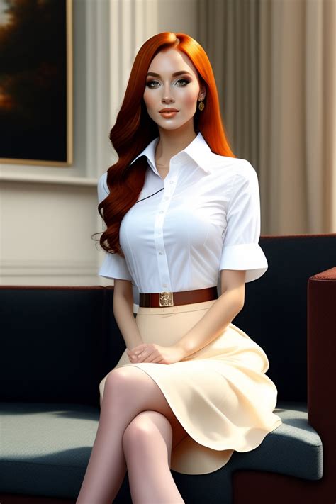 Lexica Attractive Young Ginger Secretary Twentyer Schoolgirl Skirt Pantyhose High Heels