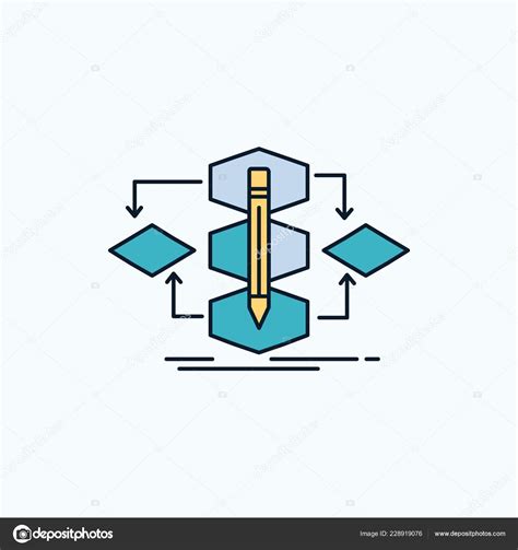 Algorithm Design Method Model Process Flat Icon Green Yellow Sign Stock