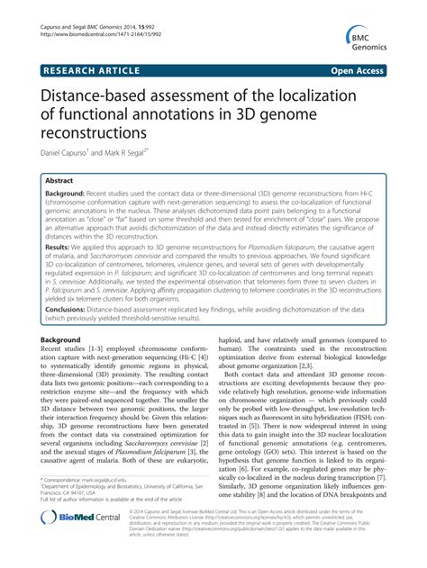 pdf distance based assessment of the localization of functional annotations in 3d genome