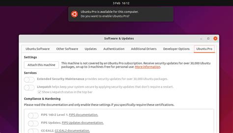‘ubuntu pro settings pulled from ubuntu 22 04 linux consultant