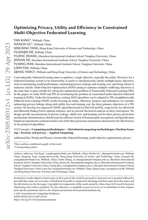 pdf optimizing privacy utility and efficiency in constrained multi objective federated learning