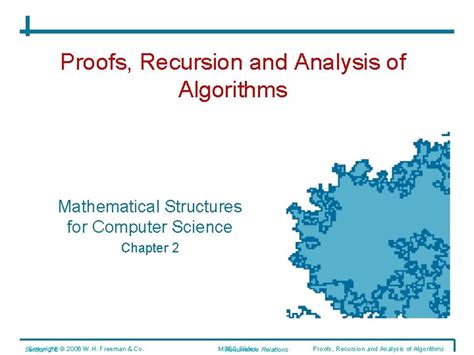 proofs recursion and analysis of algorithms mathematical structures