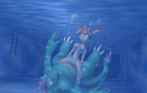 Rule 34 Cowgirl Position Female Feraligatr Human Kasumi Pokemon Male Nintendo Nude Orange