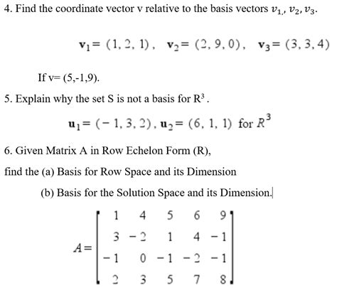 solved 4 find the coordinate vector v relative to the basis