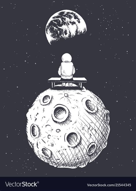 Astronaut Sitting On Moon