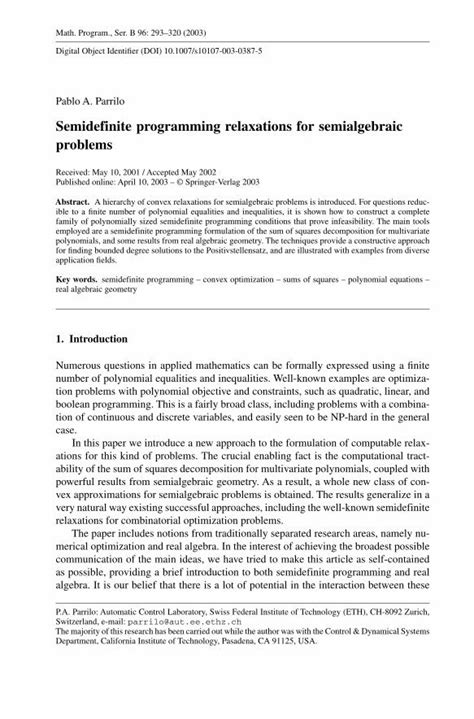 pdf semidefinite programming relaxations for …parrilo pubs files sdprelaxations pdfsubsection