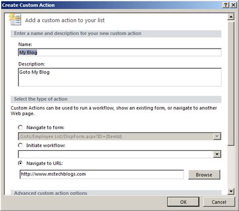 custom actions in sharepoint designer 2010 microsoft sharepoint products and technologies