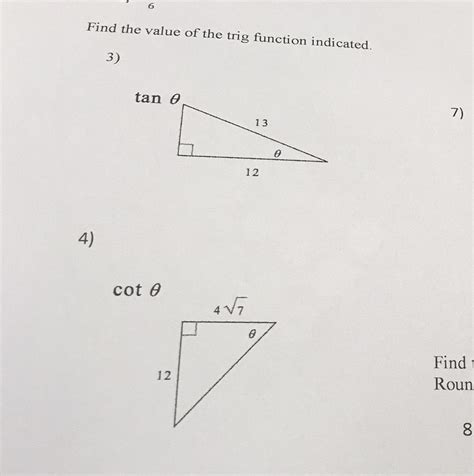 find the value of the trig function indicated 3 tan 0 13 12 0pls help