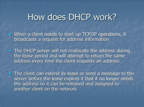 PPT DYNAMIC HOST CONFIGURATION PROTOCOL DHCP PowerPoint
