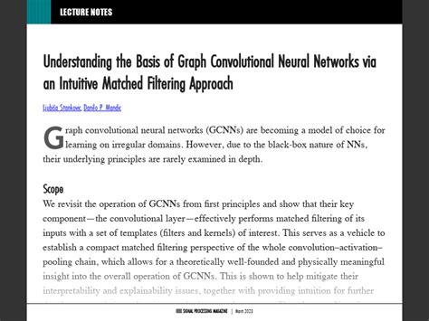 ieee signal processing magazine march 2023understanding the basis of graph convolutional
