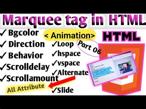 Marquee Tag In HTML Marquee Tag With All Attribute Property Explained