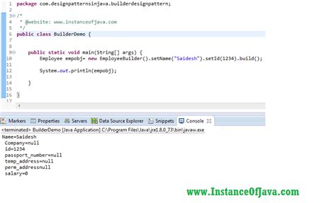 builder design pattern in java with example program instanceofjava