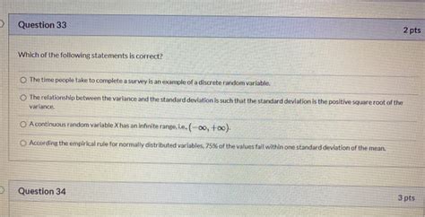solved question 33 2 pts which of the following