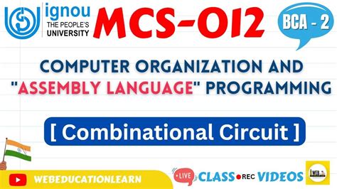 mcs012 combinational circuit assembly language bca 2 bca ignou mcs012 class 📚 youtube