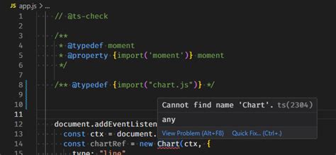 Visual Studio Code How To Get The Chart Js Type Information Into My