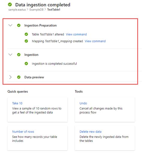 Ingest Json Data From A Local File To An Existing Table In Azure Data Explorer Using The
