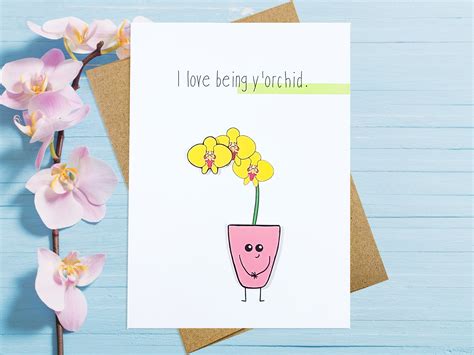 Orchid Card For Mom Cute Funny Mothers Day Card Funny Etsy Orchid Card Mom Cards Happy