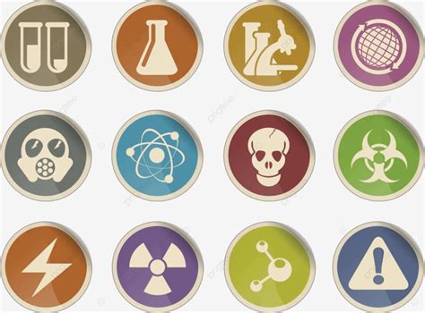 Science Symbols Icons Vector Atom Molecular Structure Vector Vector