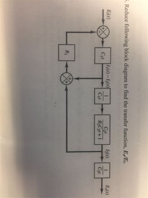 solved reduce following block diagram to find the transfer