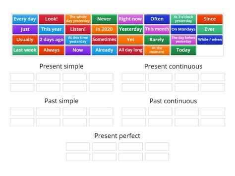 MARKERS Present Simple Present Continuous Past Simple Past
