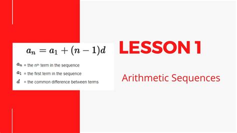 lesson 1 arithmetic sequences youtube