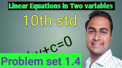 ssc class maths 1 linear equations in two variable problem set 1 4 maths std10 linear