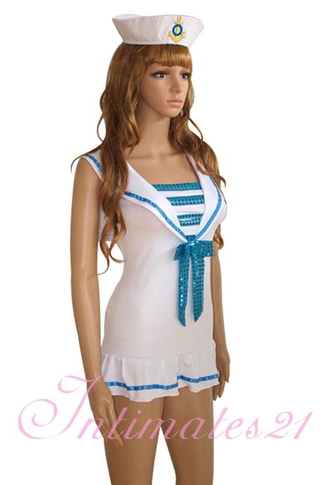 New Sexy Marine Sailor Pin Up Girl Costume Dress Set Halloween Carnival Fe1201 Ebay