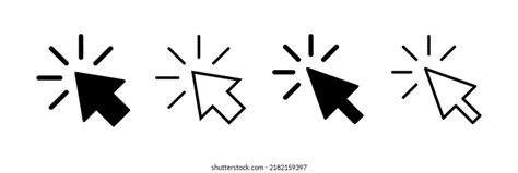 Click Icon Vector Pointer Arrow Sign Stock Vector Royalty Free