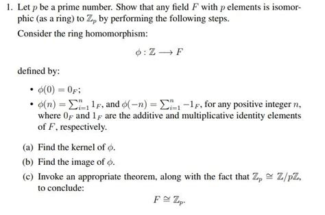 solved 1 let p be a prime number show that any field f