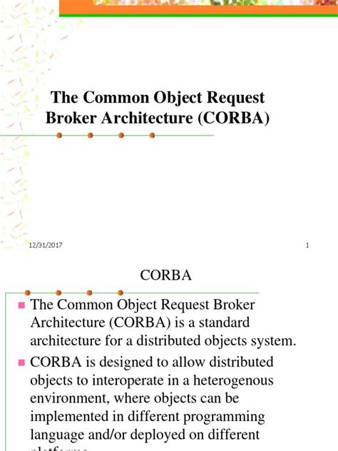 the common object request broker architecture corba pdf common object request broker