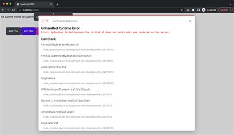 hydration failed because the initial ui does not match what was rendered on the server · issue