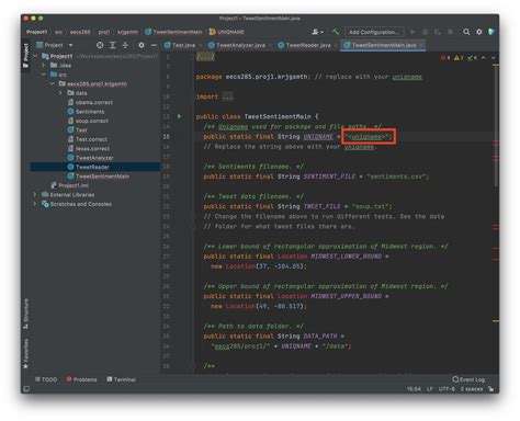 eecs 285 intellij setup tutorial p1 sentiments