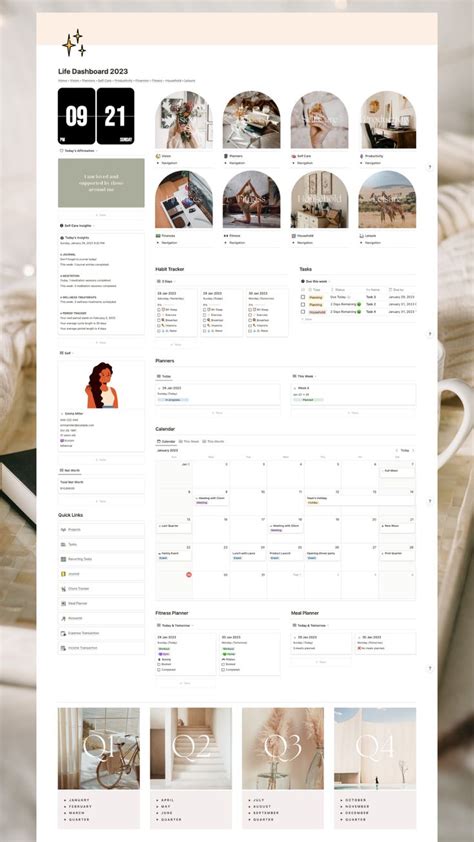 My Life Dashboard 2023 Notion Template Boho Neutral All In Etsy In