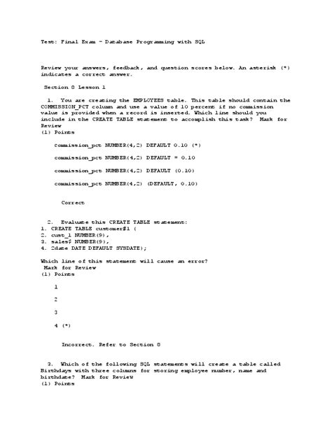 pdf test final exam database programming with sql tanq lqpeva