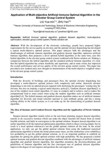application of multi objective artificial immune optimal algorithm in the elevator group control