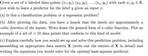solved given a set of n labeled data points x yi x2