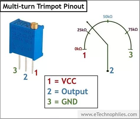 Potentiometer Symbol And Pinout Diagram Trim Rotary Basic Electrical