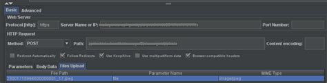 jmeter issue executing upload file request in linux stack overflow