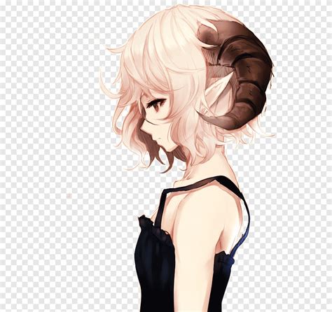 Free Download Anime Drawing Demon Horn Female Anime Cg Artwork Black Hair Png Pngegg