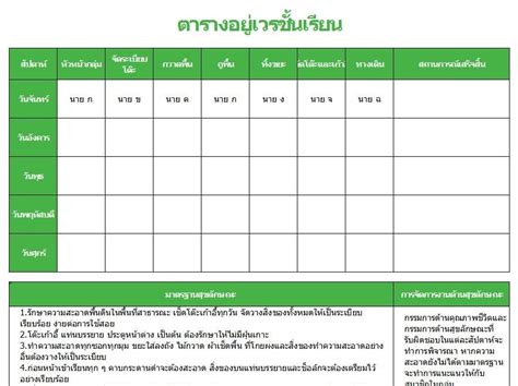 EXCEL of ตารางอยเวรเพอทำความสะอาด xlsx WPS Free Templates