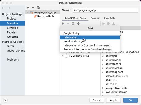 配置 Ruby 解释器 IntelliJ IDEA 中文网