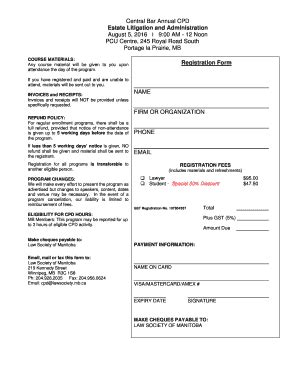 Fillable Online CPD Registration Forms Law Society Of Manitoba Fax