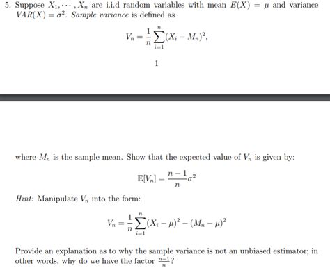 solved 5 suppose x1 ⋯ xn are i i d random variables with