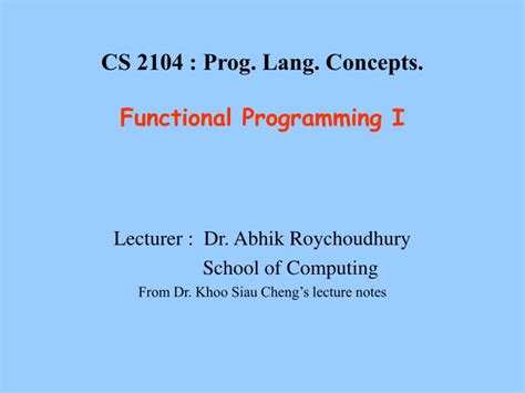 ppt cs 2104 prog lang concepts functional programming i powerpoint presentation id 597948